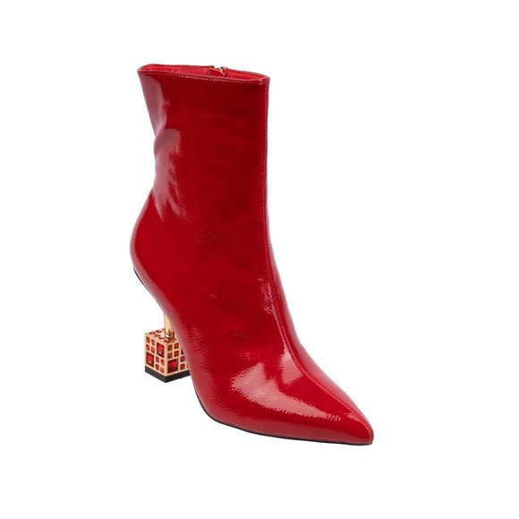 Ninety Union | Shoes | Stylish Modern Womens Red Leather Metallic High ...